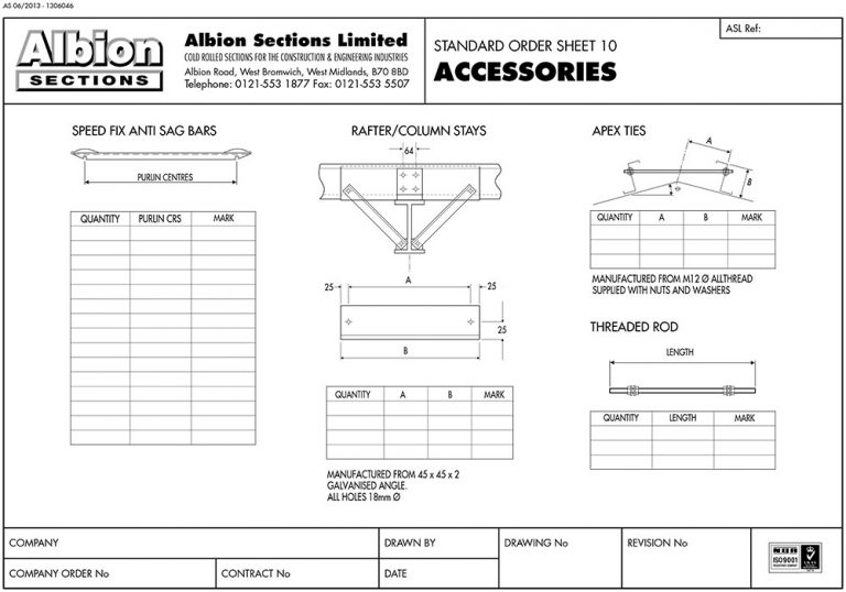 Vertical Rail Assembles and Standard End Cleats – Albion Sections